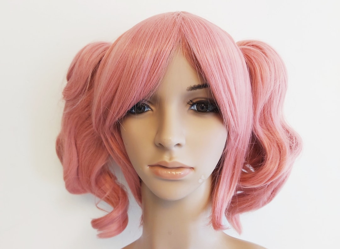 Dusty Pink Pigtail Costume Wig for Women. Salmon Pink Pigtail Cosplay ...