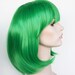 Grass Green Bob Wig With Bangs. Grass Green Short Synthetic Hair ...