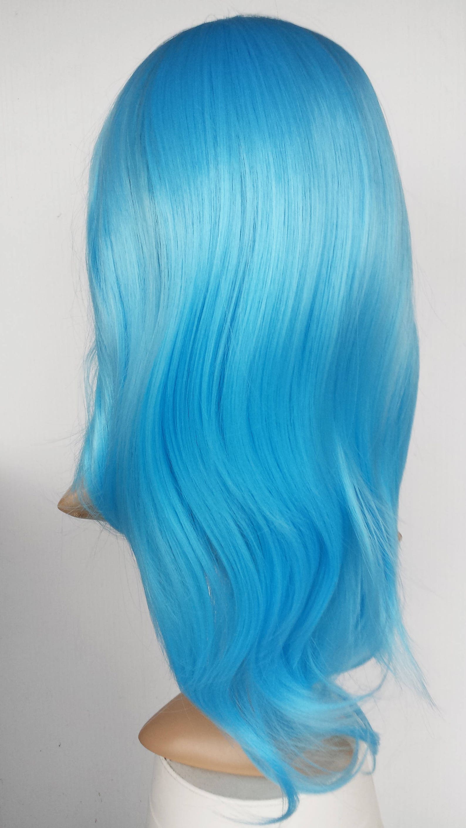 Light Blue Long Wavy Wig. Sky Blue Synthetic Hair. Party - Etsy