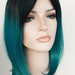 Turquoise and Black Shoulder Length Wig. Multi Color Holiday - Etsy