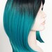 Turquoise and Black Shoulder Length Wig. Multi Color Holiday - Etsy