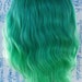 Light Turquoise Green Ombre Wavy Wig. Turquoise Green Shoulder Length ...