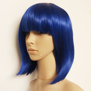 Blue Bob Wig With Bangs for Women. Blue Costume Short Wig. Daily Wear ...
