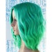 Light Turquoise Green Ombre Wavy Wig. Turquoise Green Shoulder Length ...
