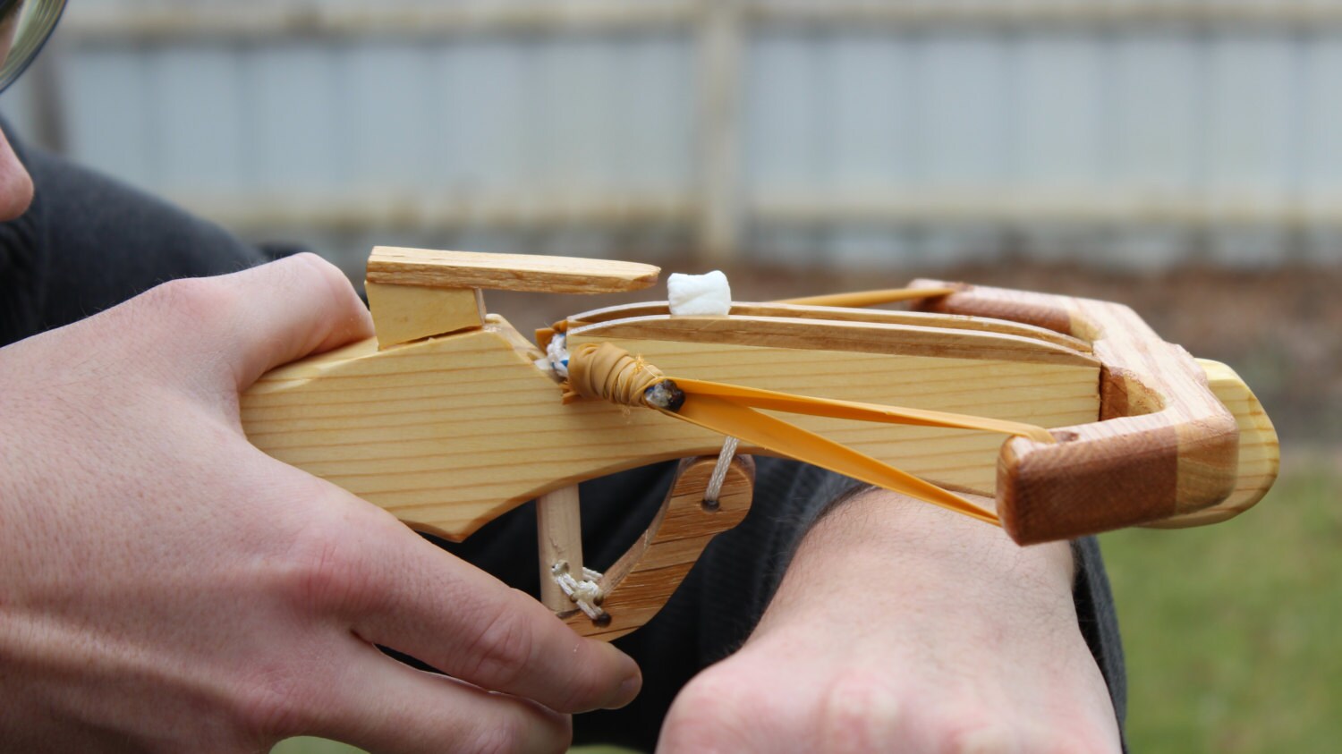 Handmade Wooden Mini Crossbow: Marshmallow & Pom Pom Launcher - Etsy