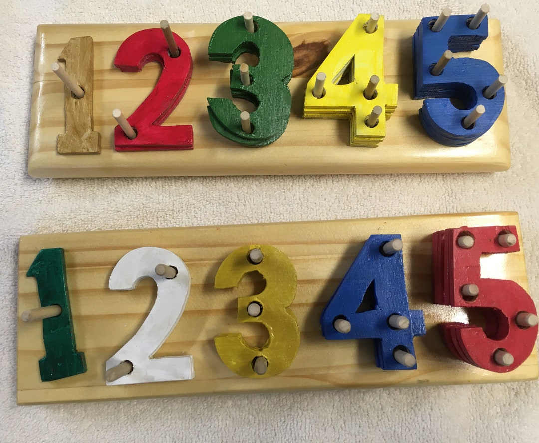 Puzzle -numbers 1 to 5 - Etsy