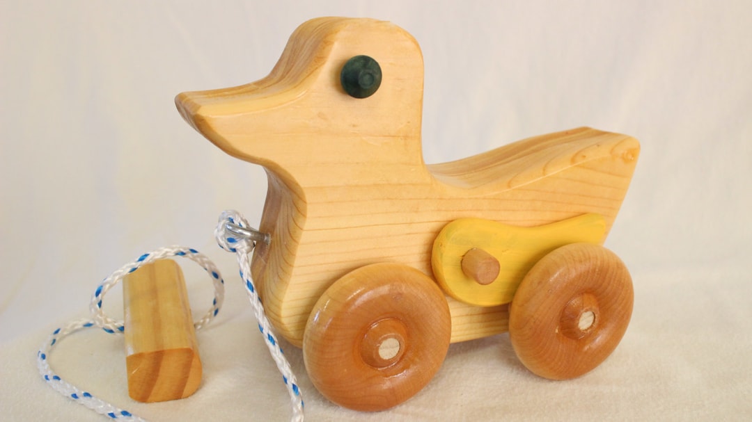 Quacker: Wooden Duck Push/pull Toy With Flapping Wings - Etsy
