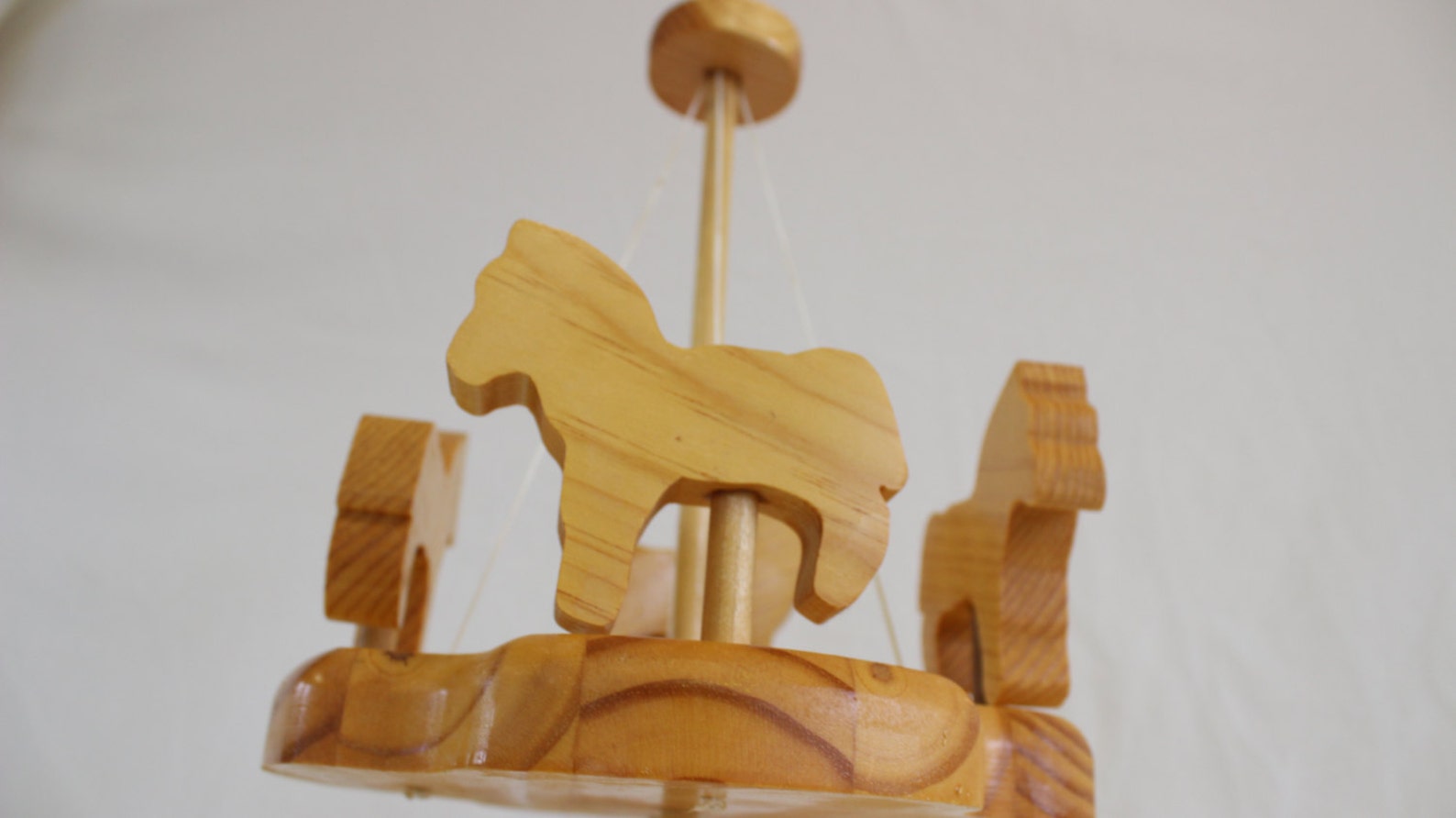 Wind-up Wooden Carousel With 4 Horses - Etsy