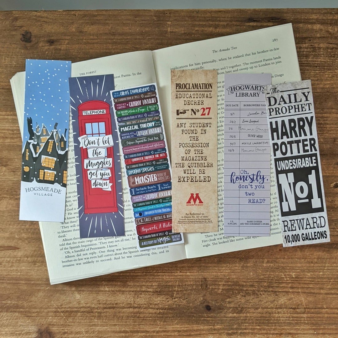 Wizarding World Bookmarks - Etsy