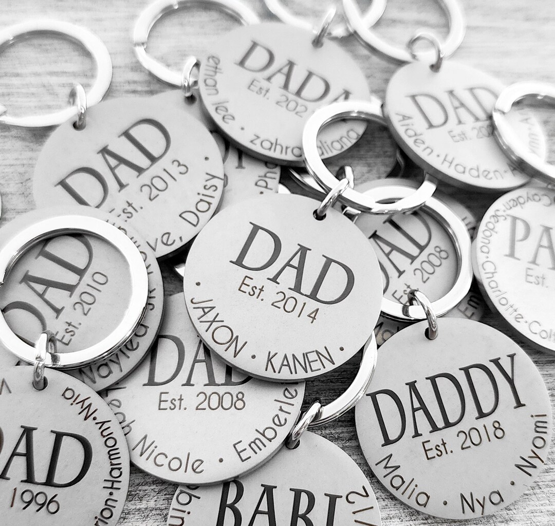 Custom Dad Keychain Personalized Gift for Grandpa Father's Day Gift for ...