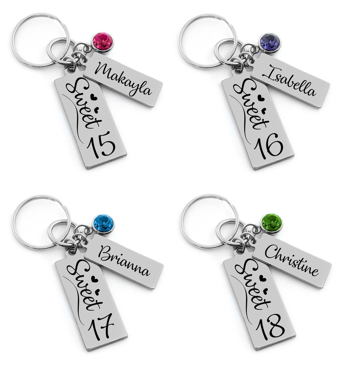 Sweet 16 Key Chain Birthday Gift for 15 16 17 18 - Etsy