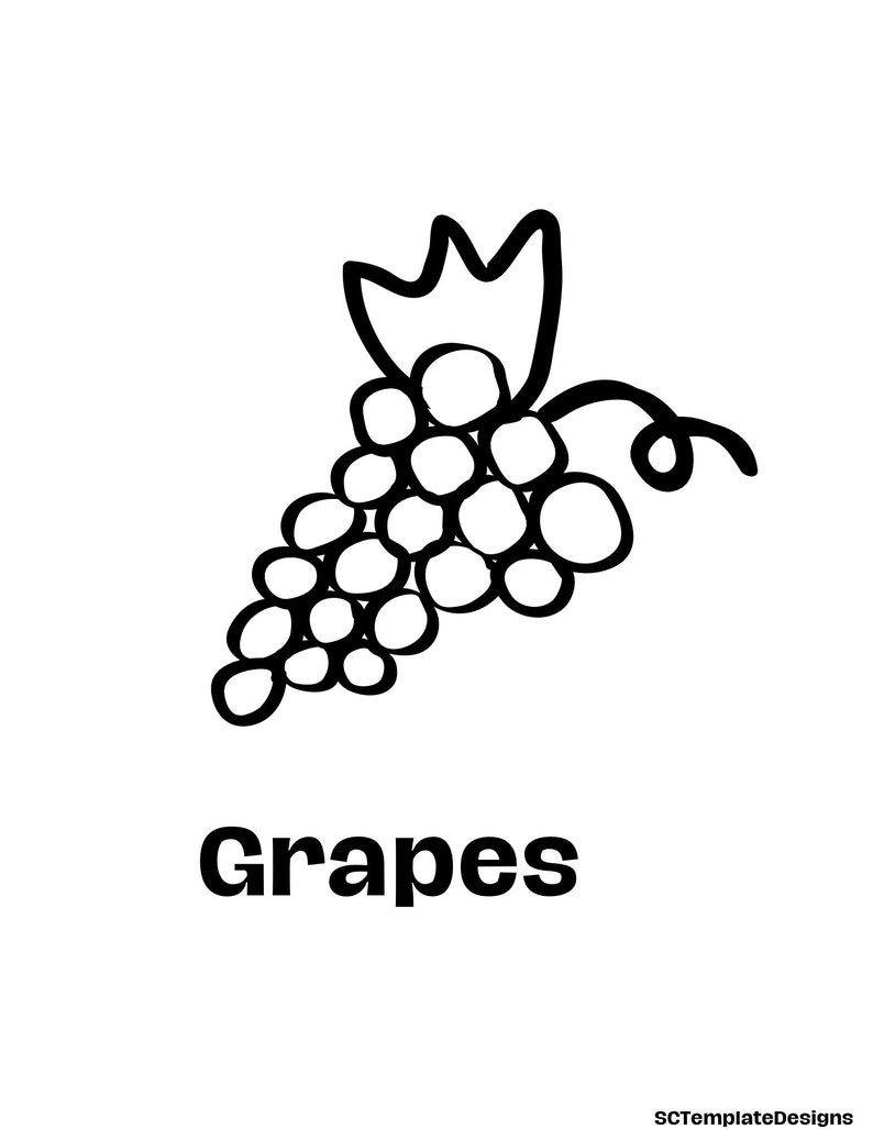 Printable Fruit Coloring Sheets Digital Download Coloring Etsy
