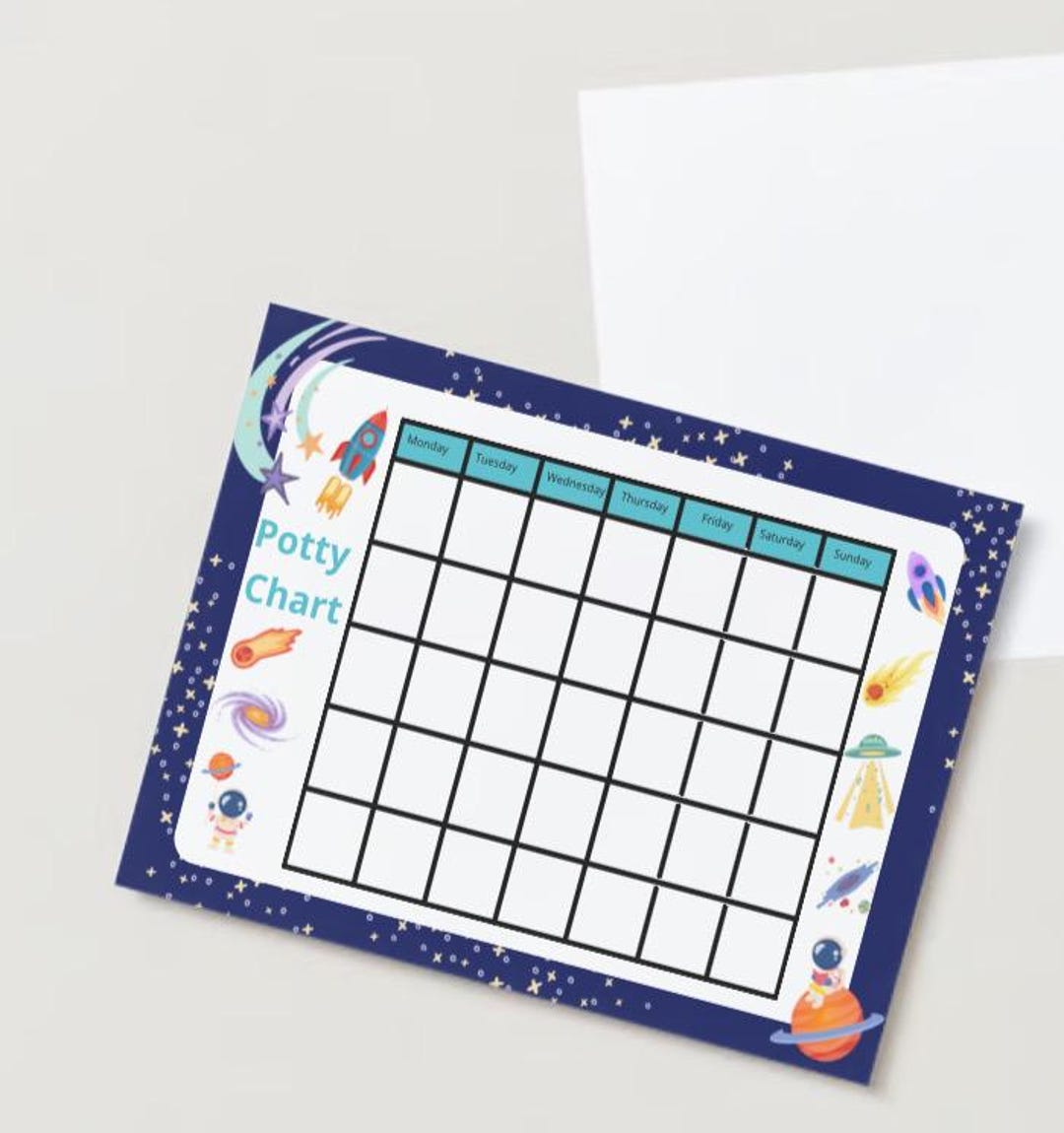 Amazing Space Potty Training Chart, Toddlers Potty Chart, Digital ...