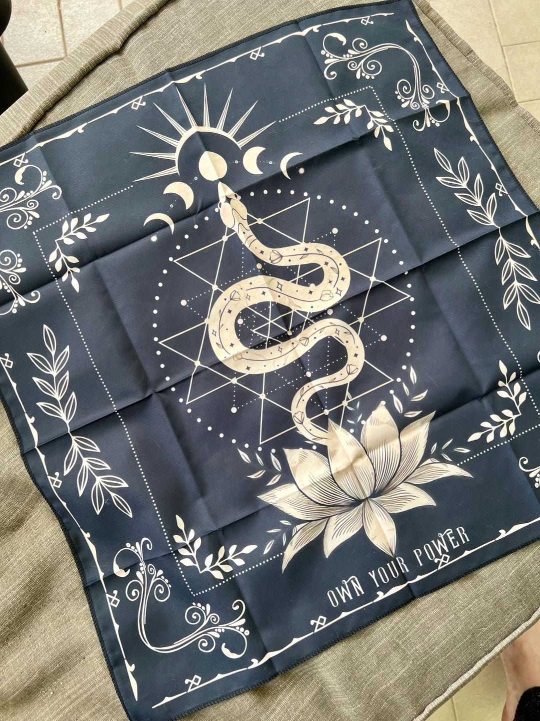 Snake Serpent “know Your Power” Symbol Black and Gold Tarot Witches ...