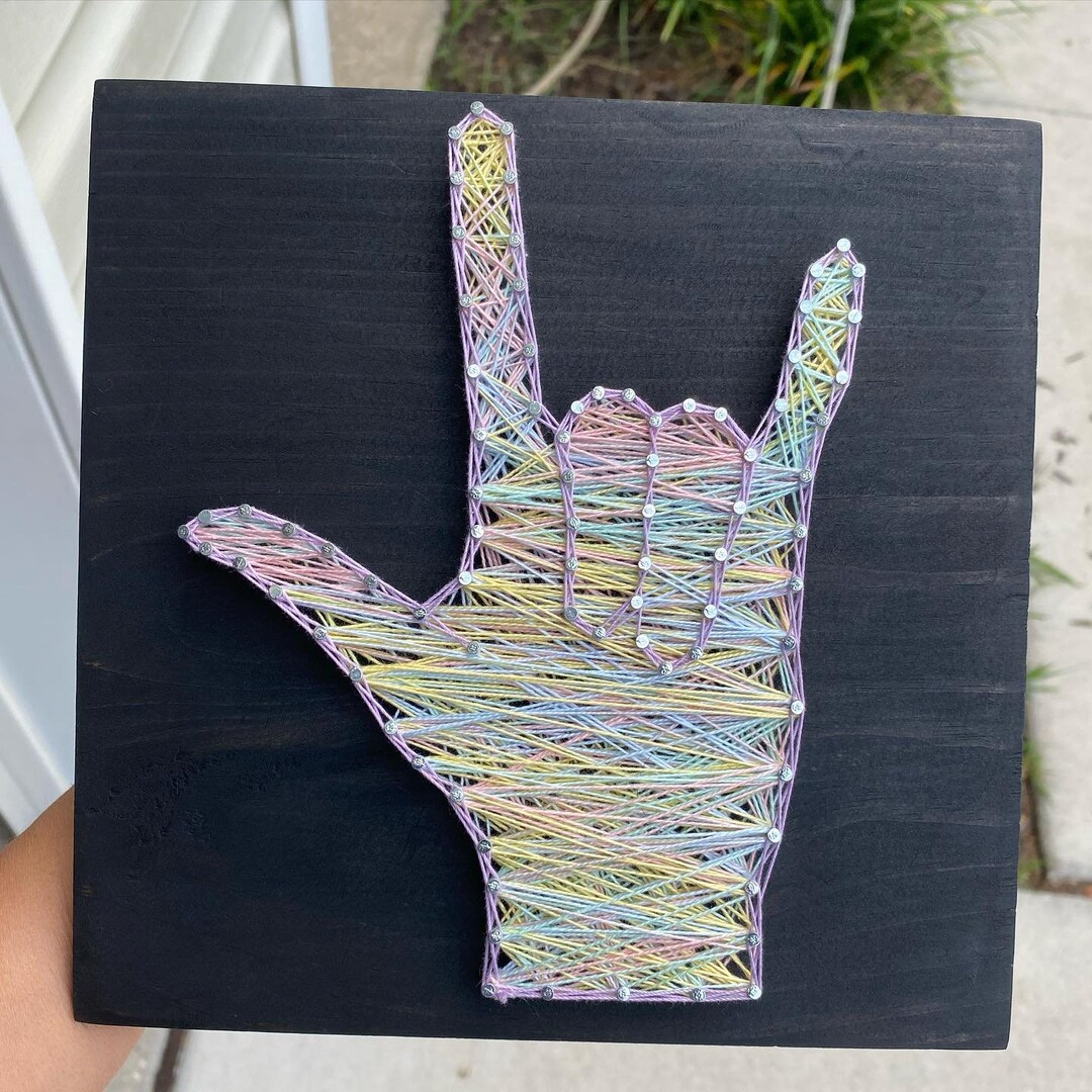 American Sign Language I Love You String Art, Deaf Gifts, Home Decor ...