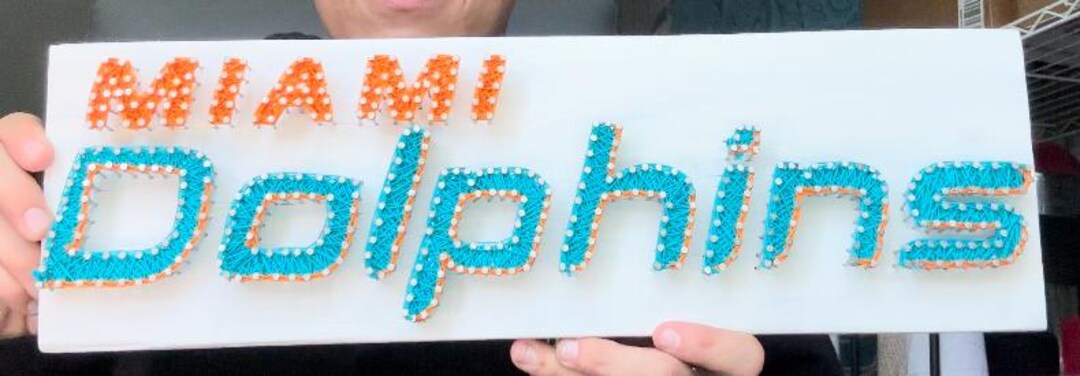 Miami Dolphins String Art, Handmade Football Wall Decor, NFL Team Gift ...