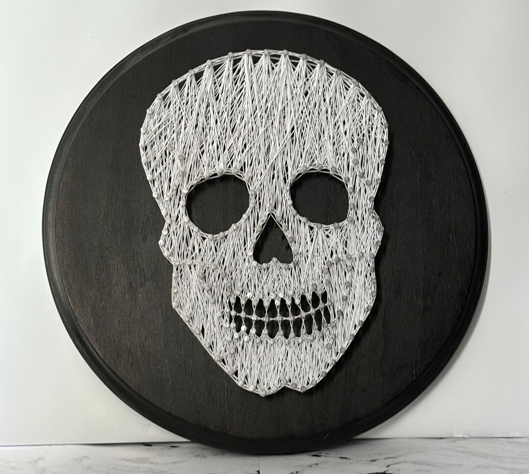 Skull String Art, Handmade Gothic Wall Decor, Halloween or Year-round ...