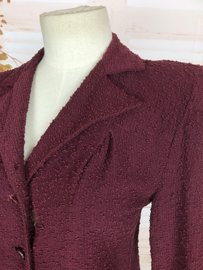 Fabulous Original Vintage 1940s 40s Burgundy Nubby Wool Suit - Etsy