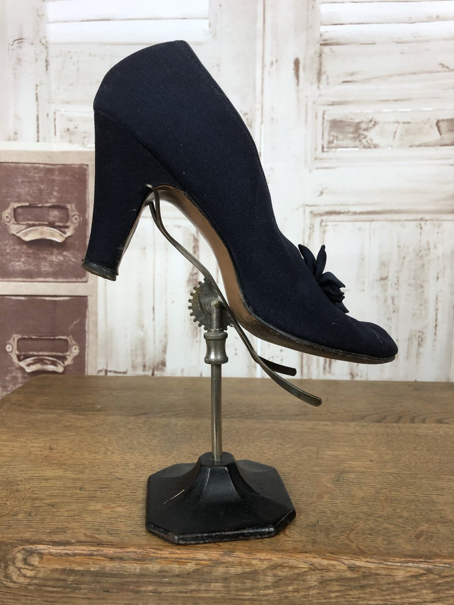 Original 1940s 40s Vintage Navy Blue High Heel Shoes - Etsy