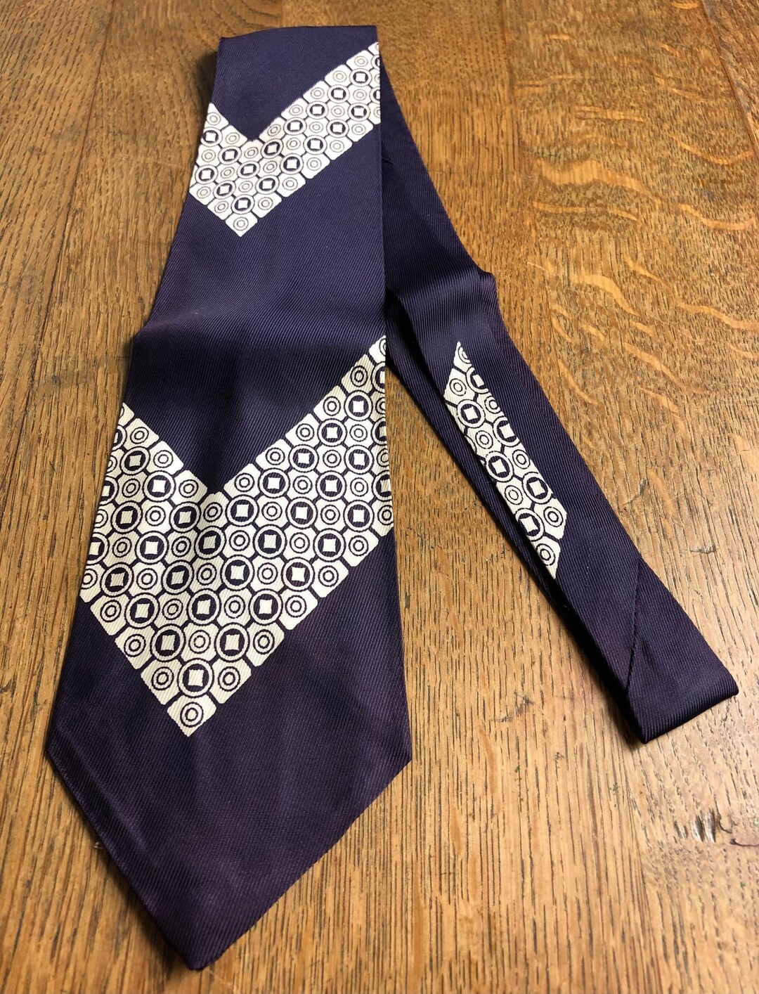 Fabulous Original Late 1940s Vintage Navy Blue Geometric Pattern Swing ...