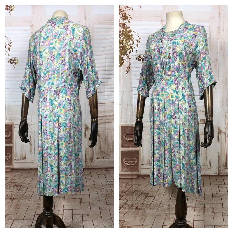 1940s Floral Dress - Etsy