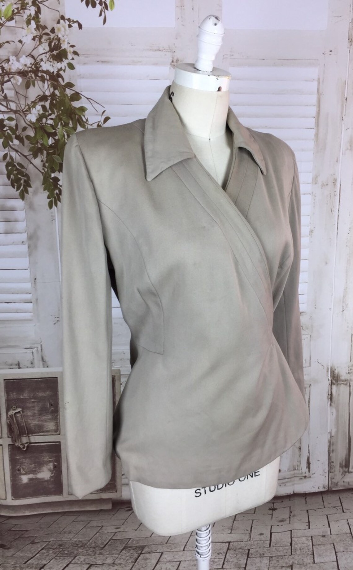 Original 1940s Vintage Taupe Gab Gabardine Black Label Lilli - Etsy