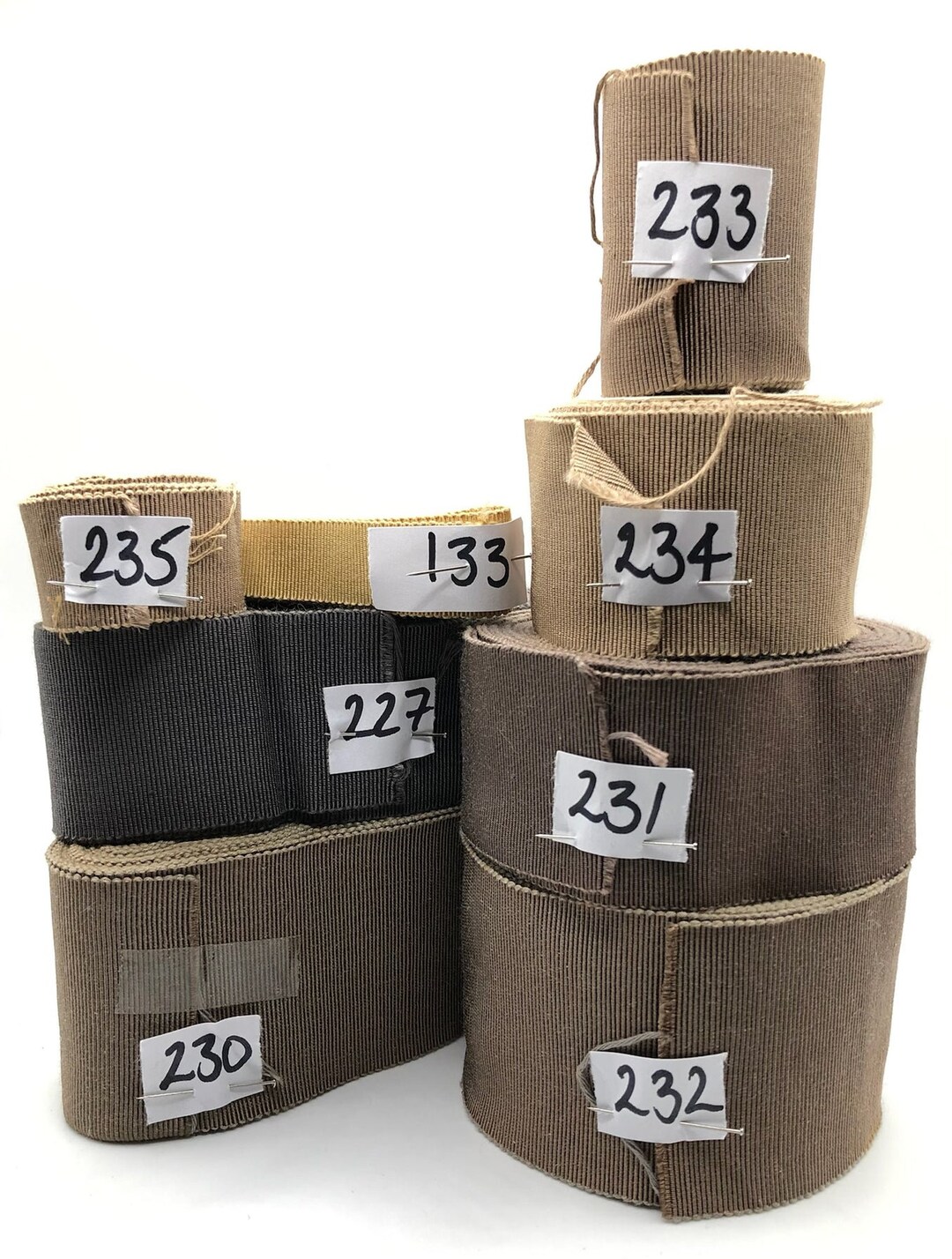 Original French Vintage Petersham and Grosgrain Hat Ribbon Brown Tan ...