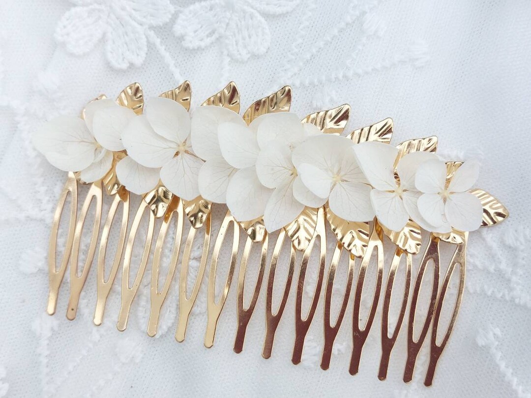 Wedding Hair Jewel - Bay Laurel Comb for Bride - Glass Beads - Crystal ...