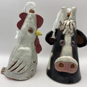 Pottery Animal Bells. Handmade Ceramic Wind Chime. Garden or Indoor ...