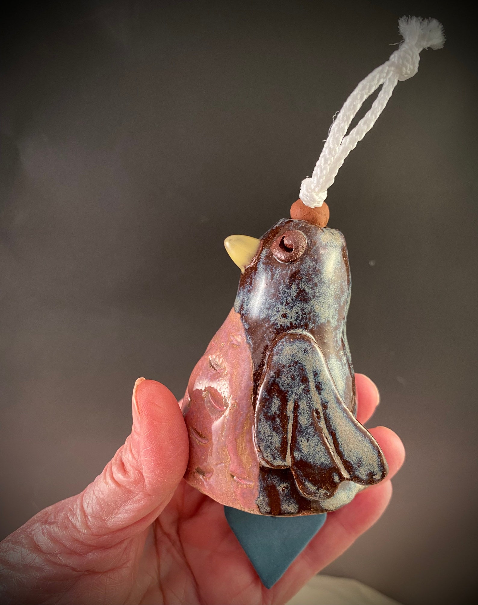 Miniature Pottery Bunny & Bird Bells Whimsical Ceramic - Etsy