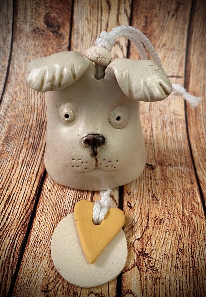 Whimsical Pottery Bunny & Puppy Bells. Ceramic Animal Windchime. - Etsy