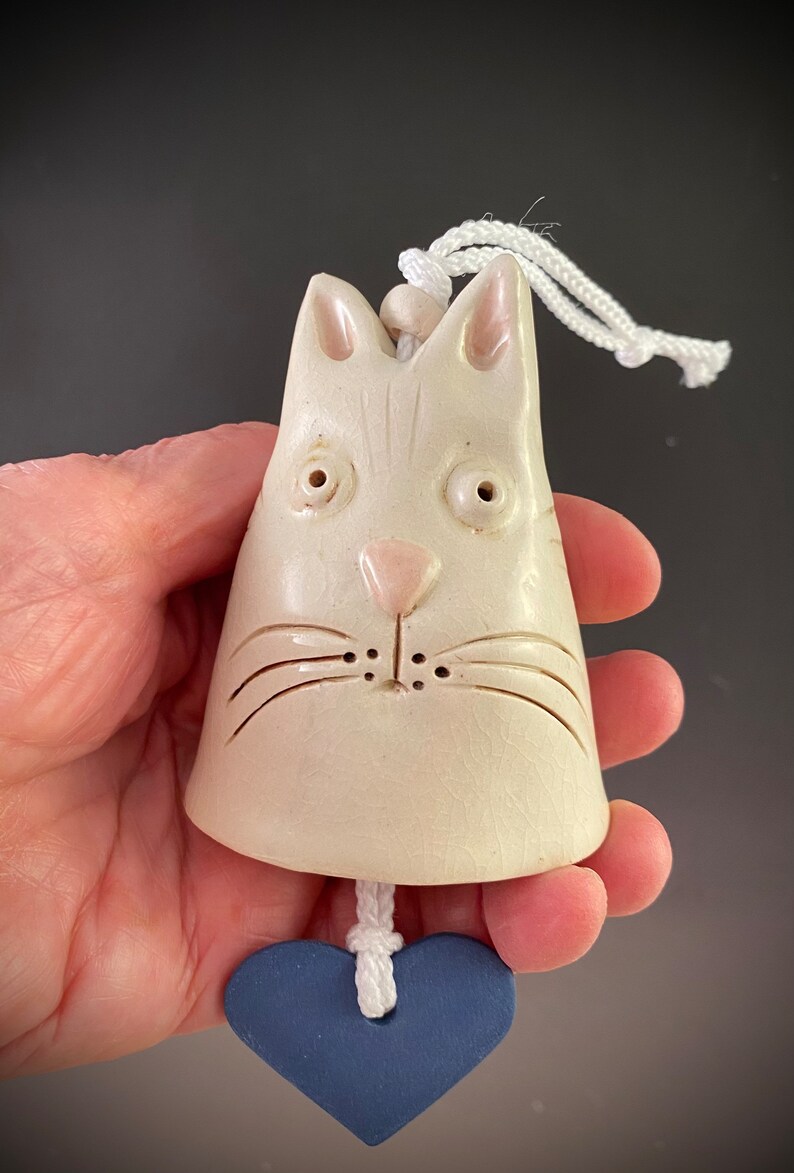 Whimsical Pottery Bunny & Puppy Bells. Ceramic Animal Windchime. - Etsy