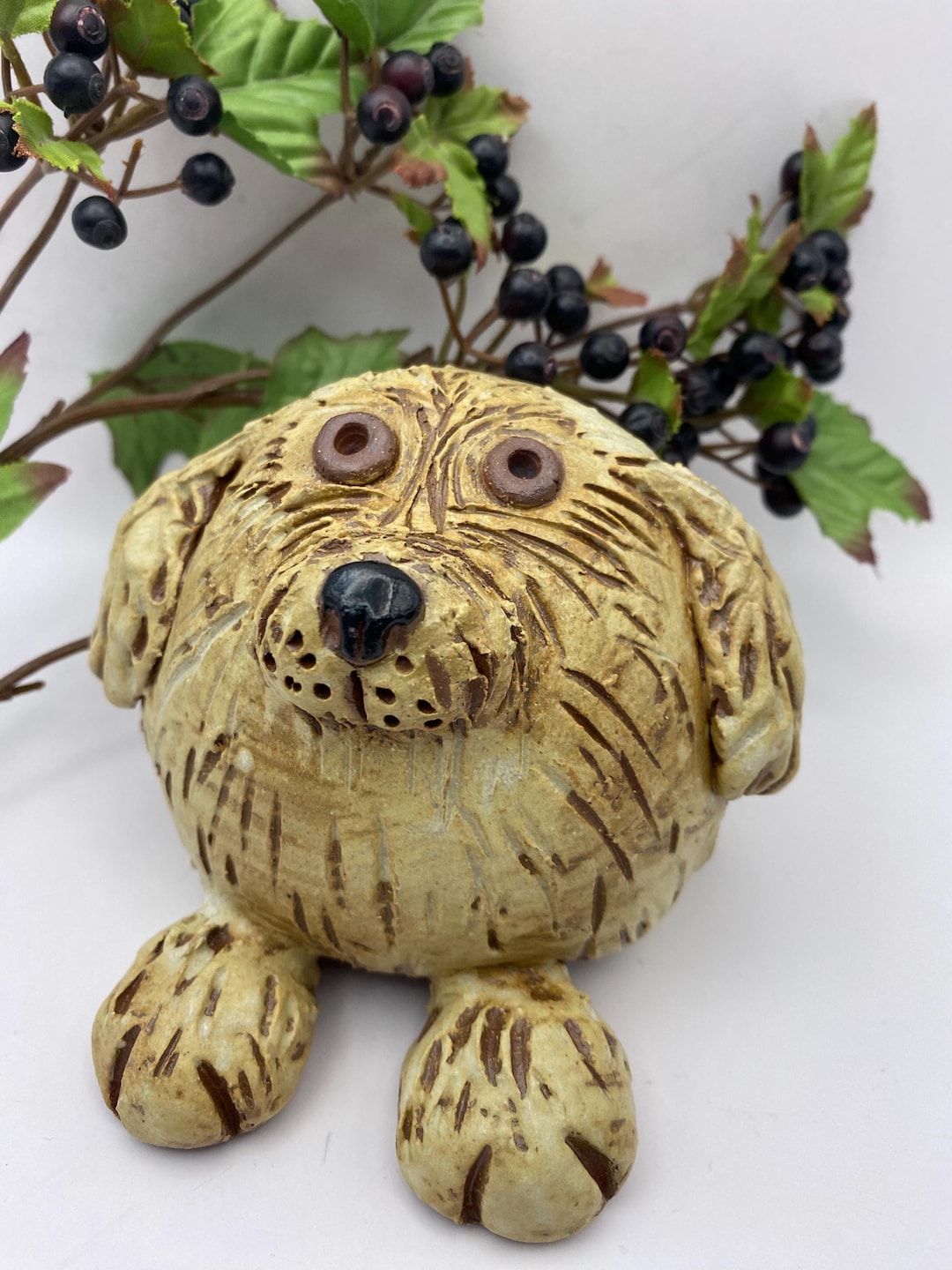 Whimsical Pottery Animal Sculptures. Cat, Dog, Cow, Chicken - Etsy