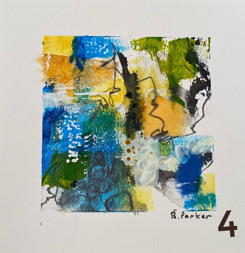 Original Abstract Paintings on Paper. 6x6 Acrylic Unframed Art - Etsy