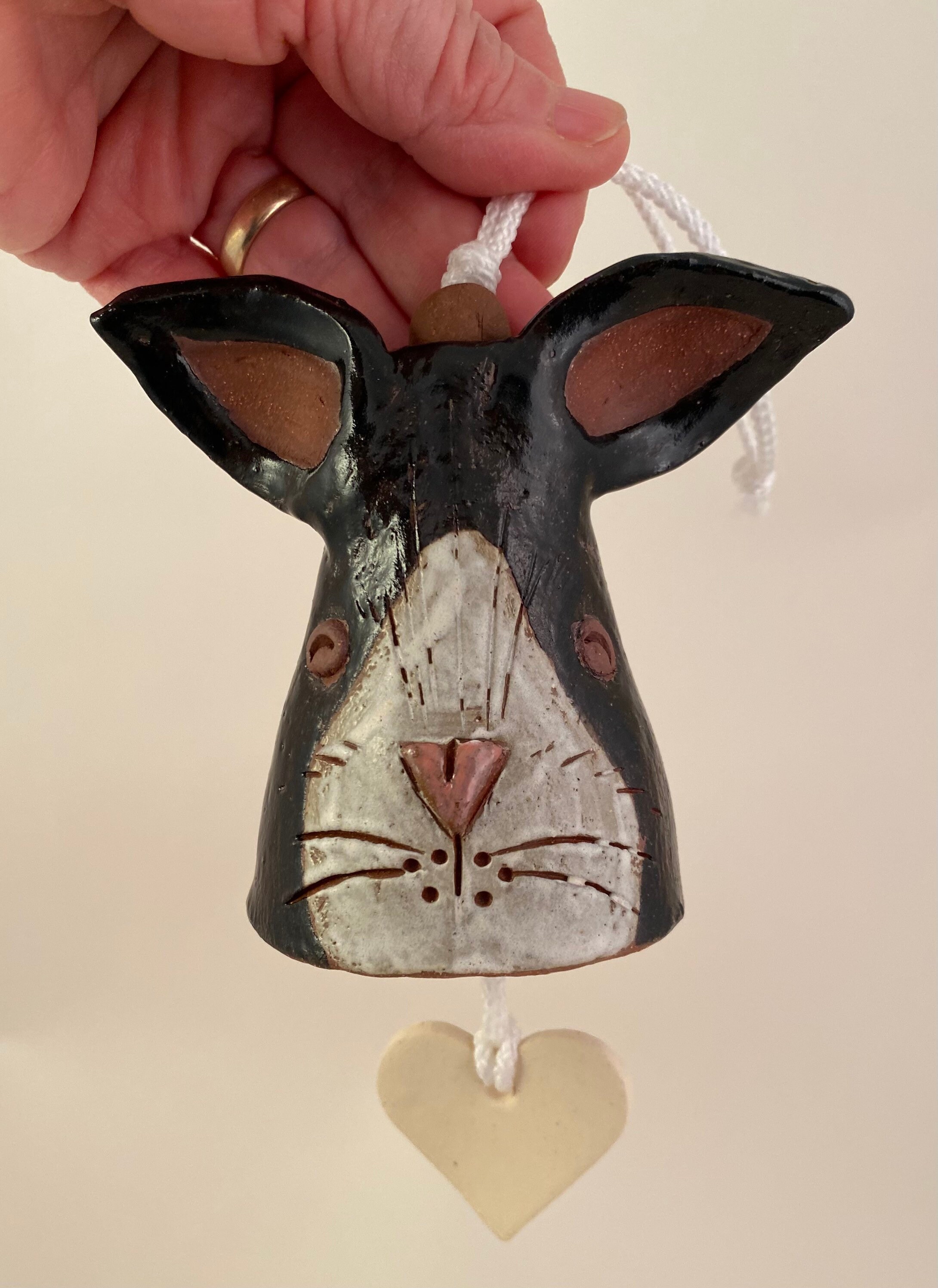 Miniature Pottery Bunny & Bird Bells Whimsical Ceramic - Etsy