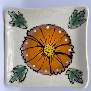 Hand-painted Square Ceramic Dishes. Multi-use Floral Pottery Dish. - Etsy
