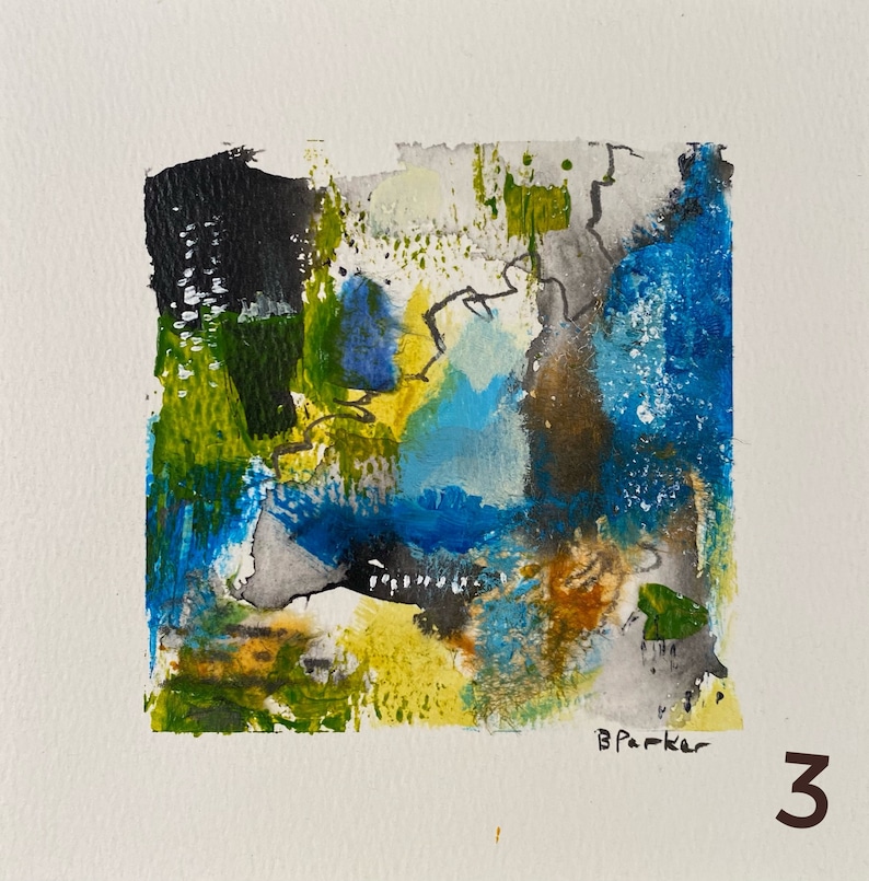 Original Abstract Paintings on Paper. 6x6 Acrylic Unframed Art - Etsy