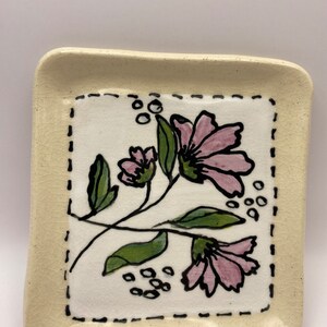 Hand-painted Square Ceramic Dishes. Multi-use Floral Pottery Dish. - Etsy