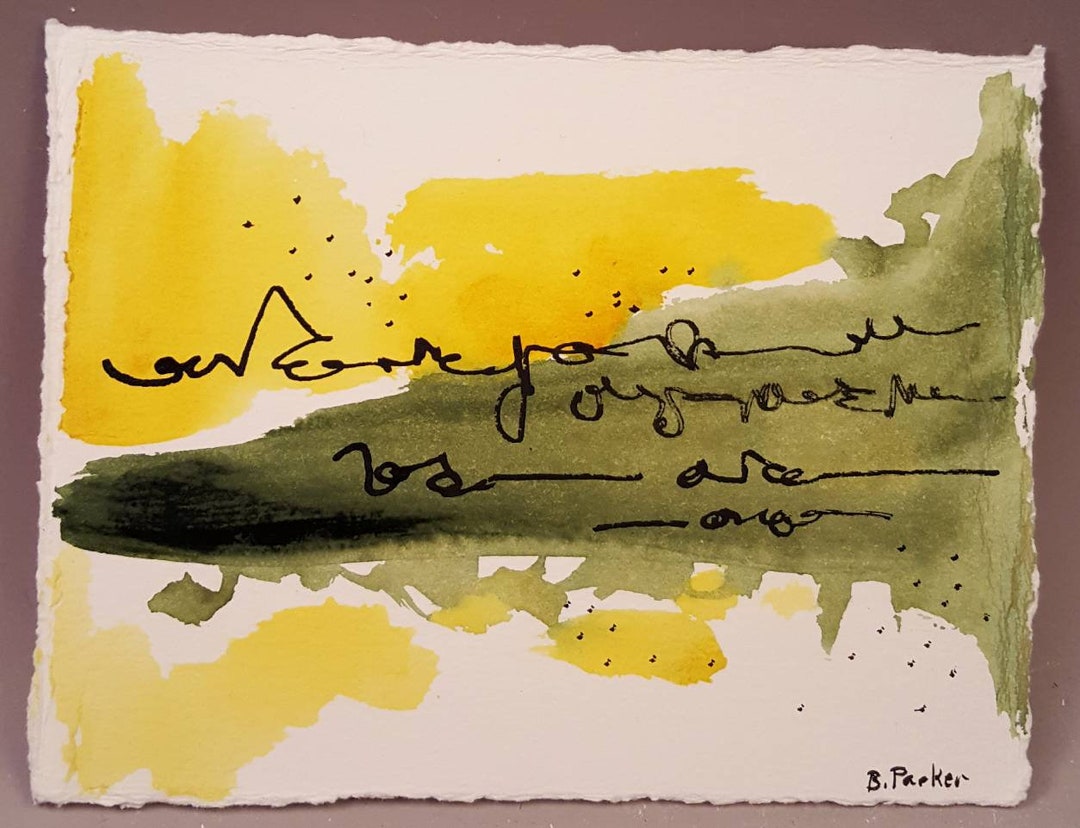 Original Abstract Painting on Paper. Ink and Acrylic Wall Art. Unframed ...