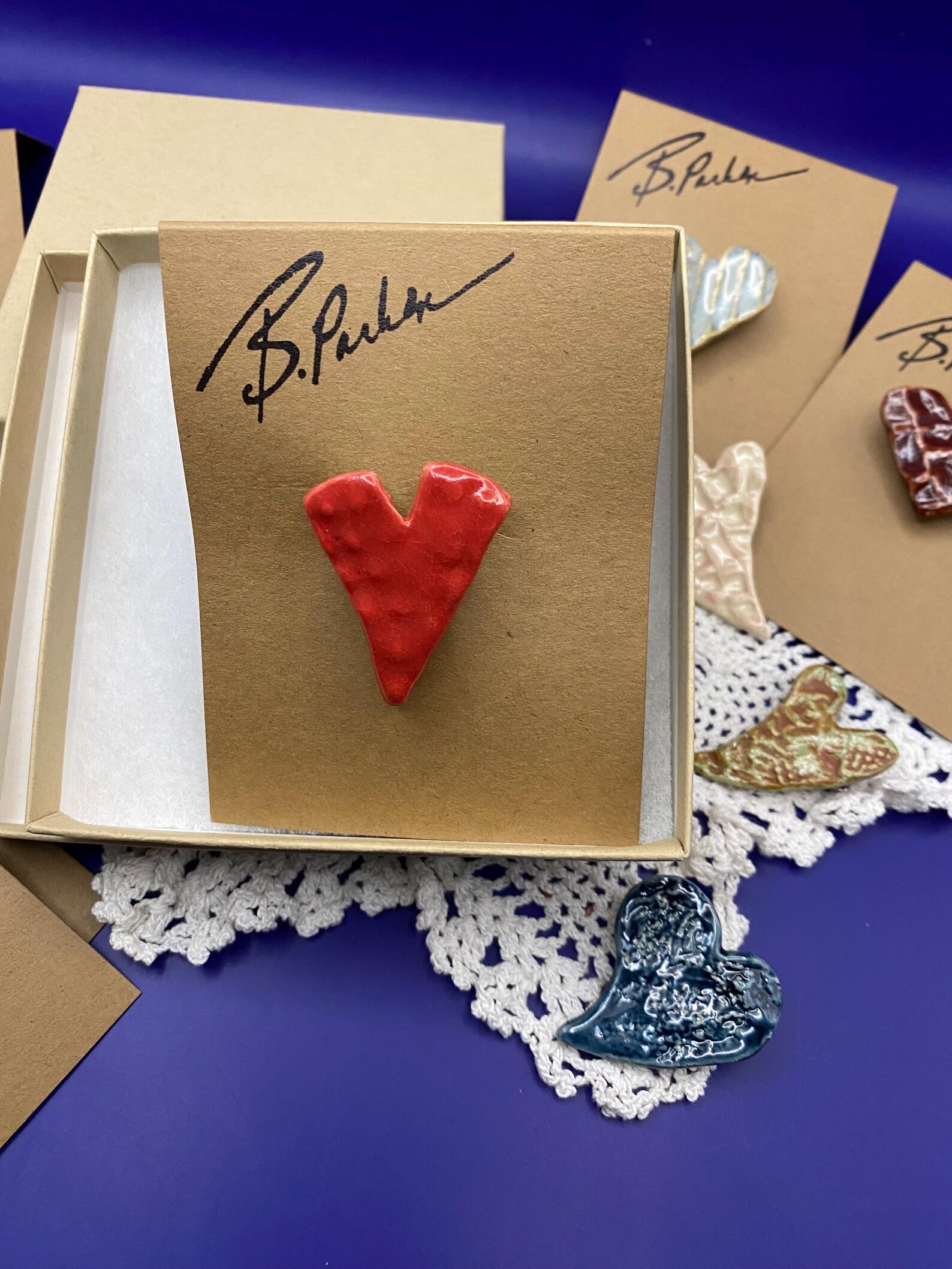 Ceramic Heart Pins, Textured Pottery Wearable Hearts - Etsy