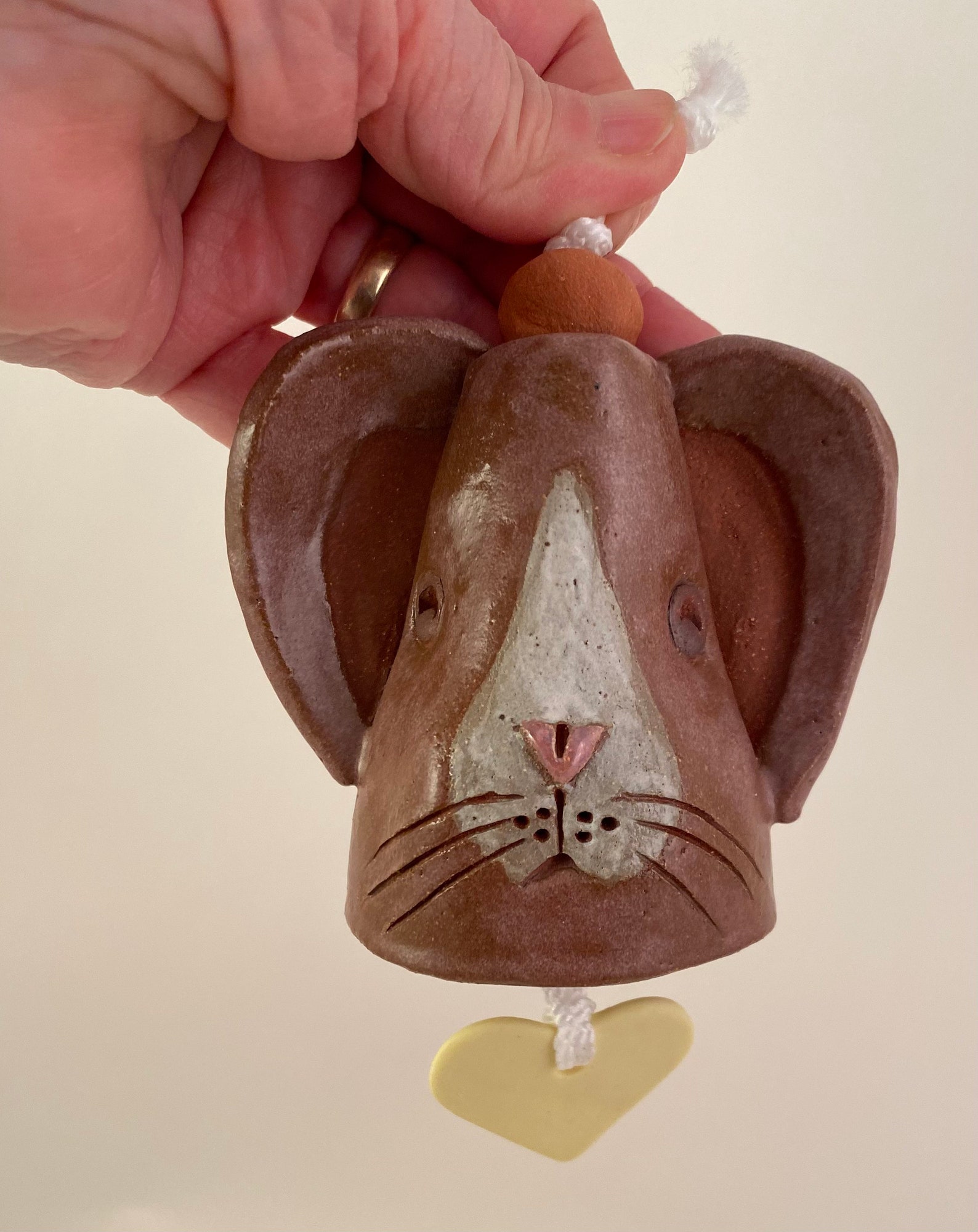 Miniature Pottery Bunny & Bird Bells Whimsical Ceramic - Etsy