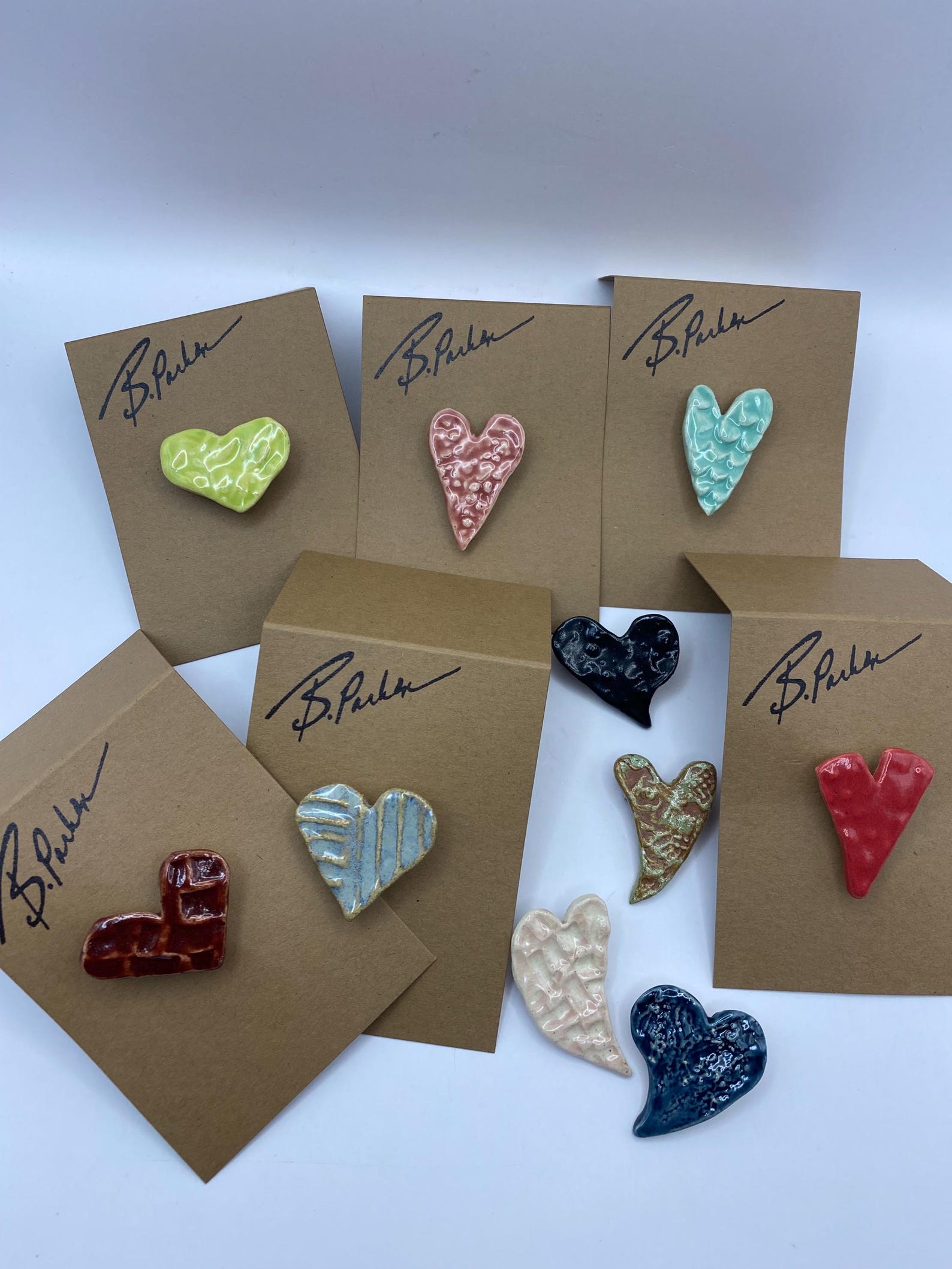 Ceramic Heart Pins, Textured Pottery Wearable Hearts - Etsy