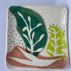Hand-painted Square Ceramic Dishes. Multi-use Floral Pottery Dish. - Etsy