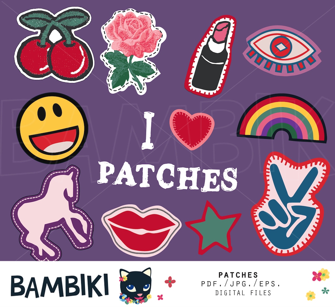 INSTANT DOWNLOAD Patches Design. Digital, Printable and Editable. - Etsy