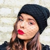 Embellished Knit Beanie With Birdcage Veil - Etsy