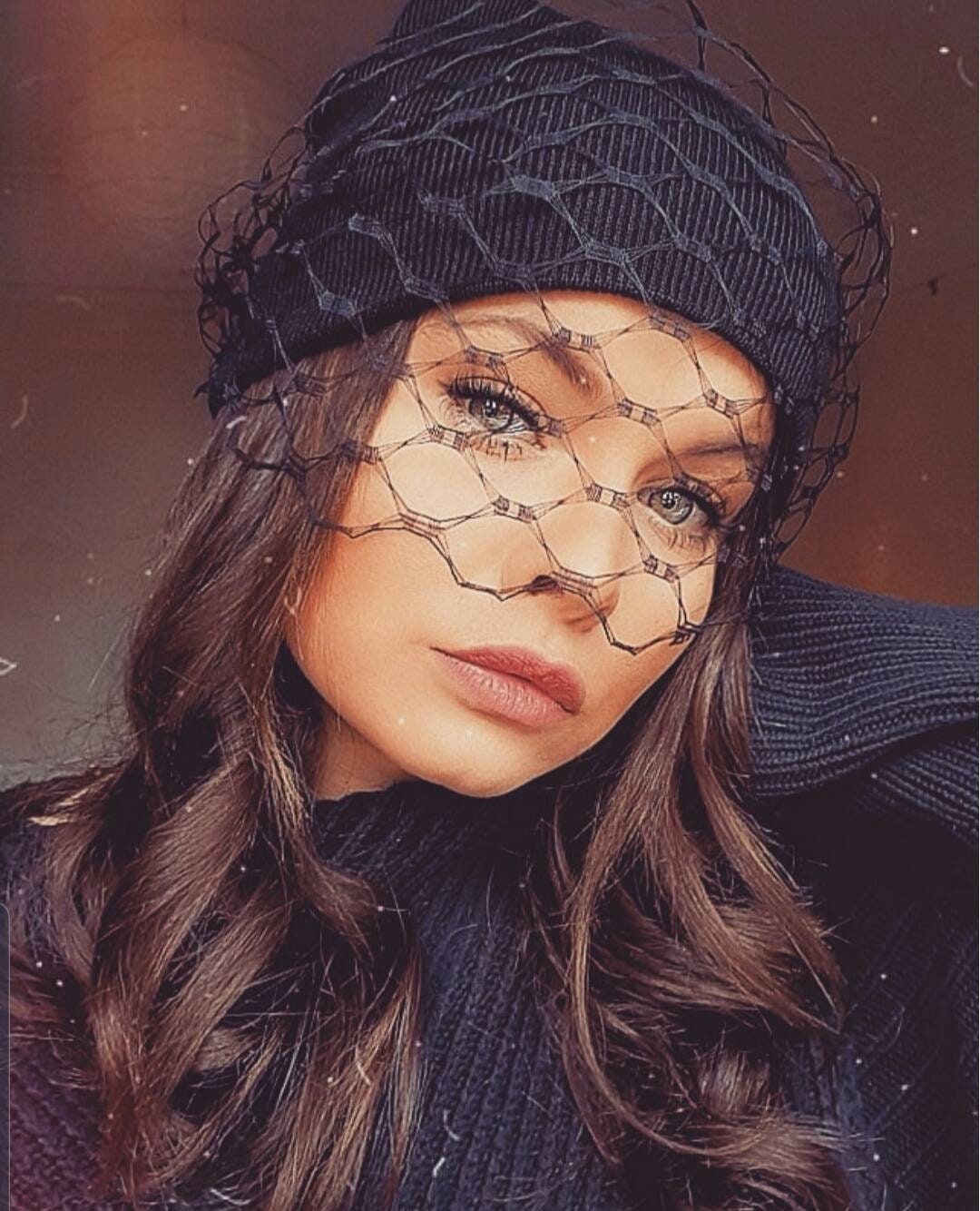 Beanie Hat, Veiled Black Beanie Hat With Veil in Waffle Net, Funeral ...