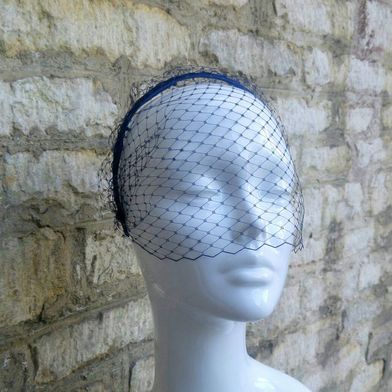 Birdcage Fascinator Navy - Etsy