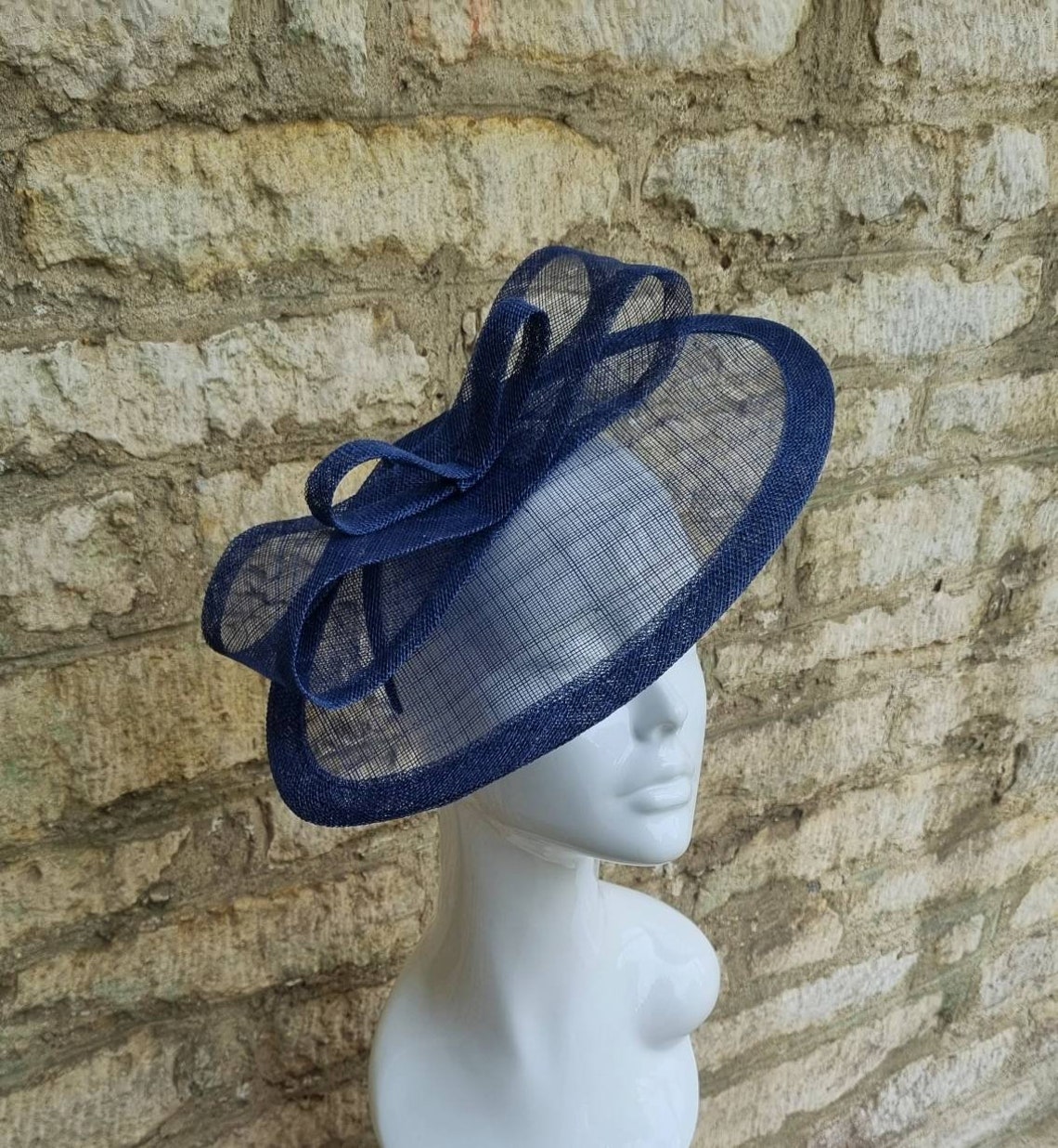Navy Blue Wedding Hat Wedding Fascinator Hat Races Fascinator Races Hat ...