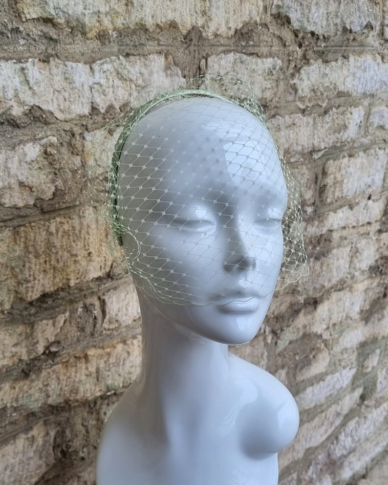 Sage Green Birdcage Veil: Wedding Guest Headband Voilette - Etsy