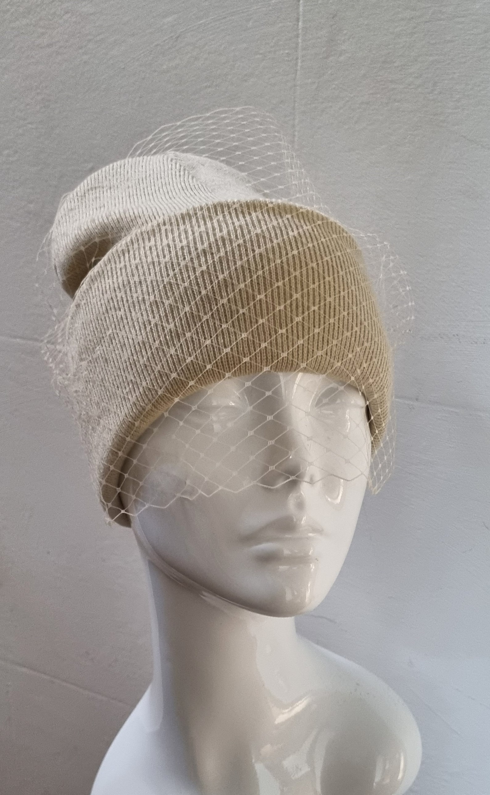Veil Beanie Trendy Beanie With Veil Fascinator Black Veil - Etsy